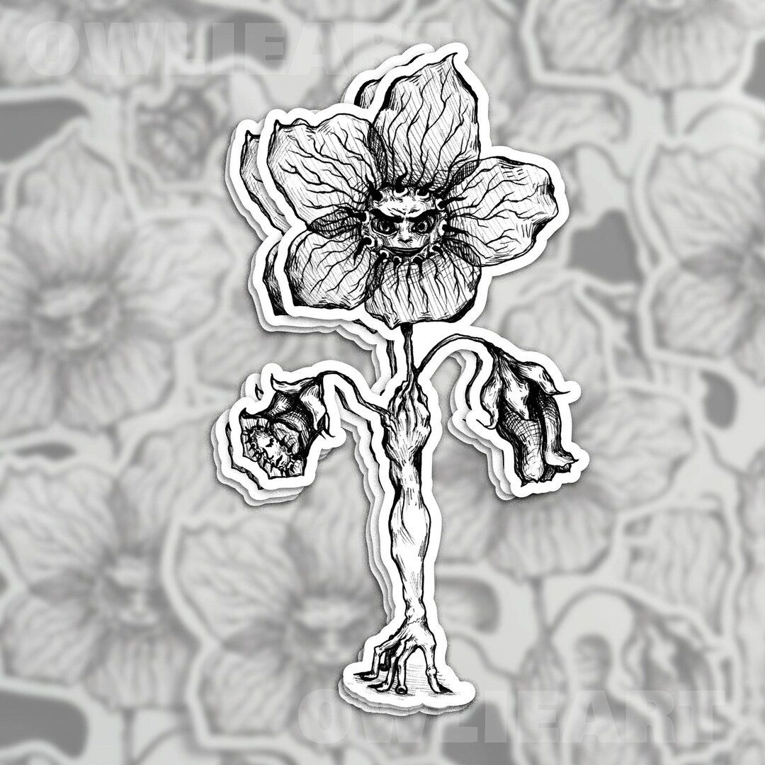 Creepy Flower Vinyl Sticker: Horror Deadly Nightshade Art - Etsy