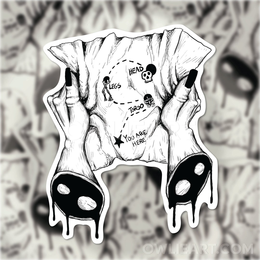 Horror Map Sticker: Pen & Ink Spooky Halloween Gift - Etsy