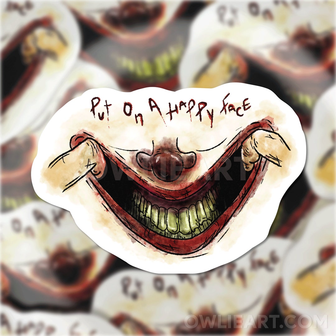 Joker Sticker Creepy Smile Sticker Gore Sticker Clown Face Sticker ...