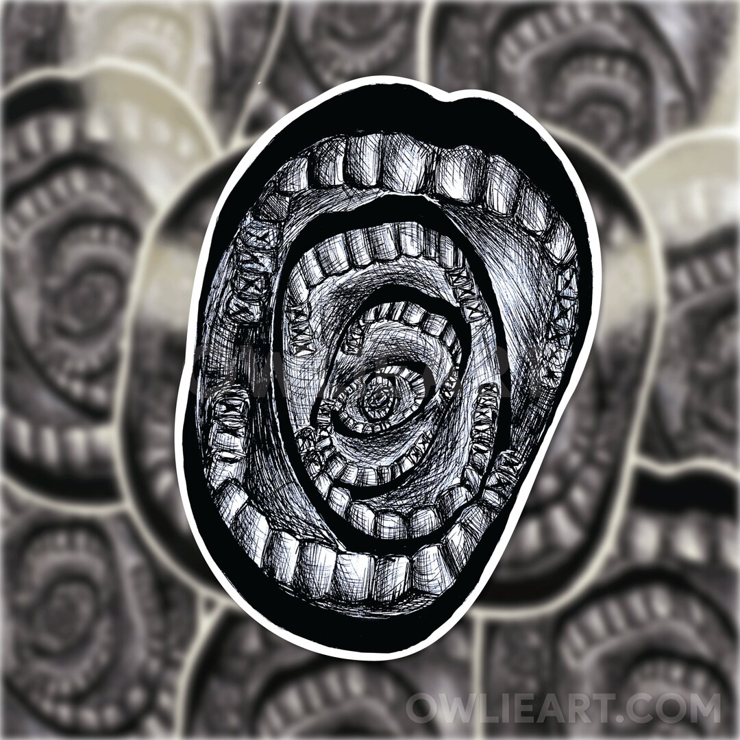 Phobophobia Sticker Fear of Fear Phobia Sticker Mouth Sticker Creepy ...