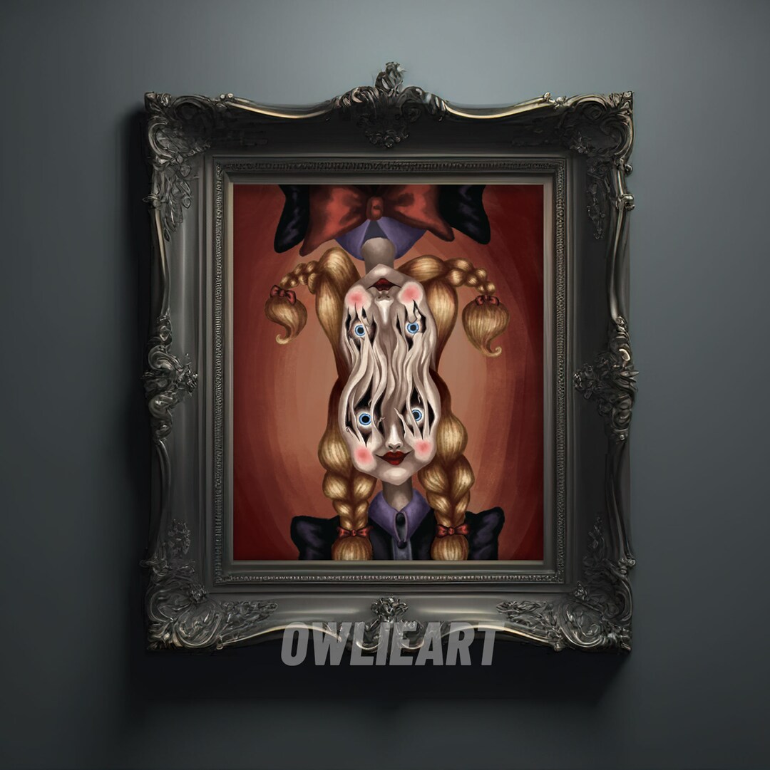 Conjoined Doll Art Print: Horror Twin Doll Drawing - Etsy