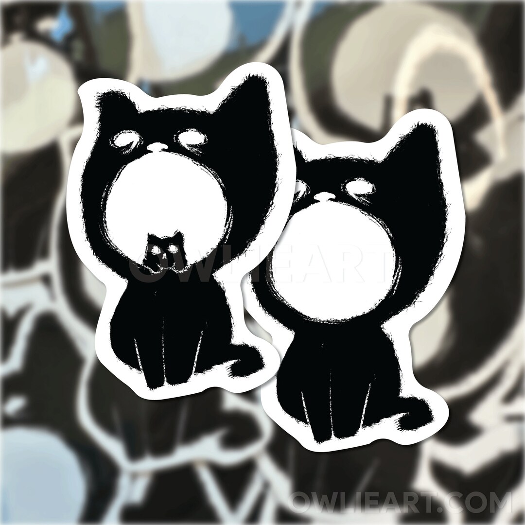 Pop Cat Sticker Meme Cat Sticker Ink Sticker Meme Sticker Trendy ...