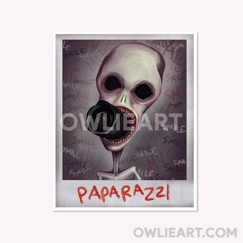Camera Cryptid Sticker: Creepy Paparazzi Polaroid Art - Etsy