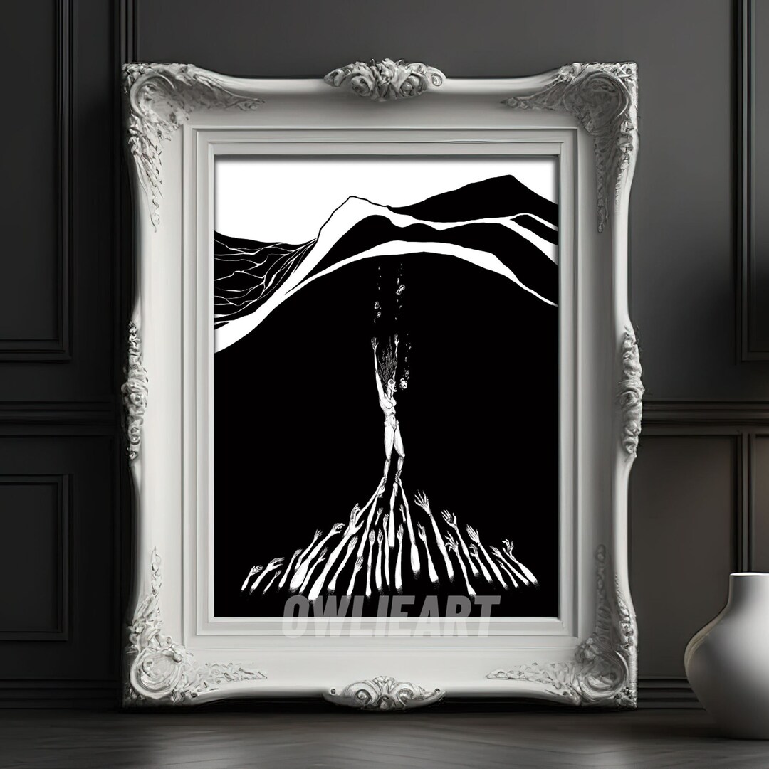 Drowning Inktober Art Print Dragged Under Water, Sinking "chains ...