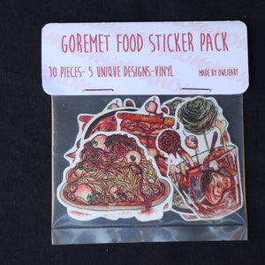 Goremet Food Sticker Pack Horror Food 5 Unique Stickers Waterproof ...