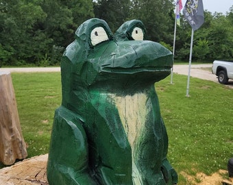 Chainsaw Carved Frog - Etsy