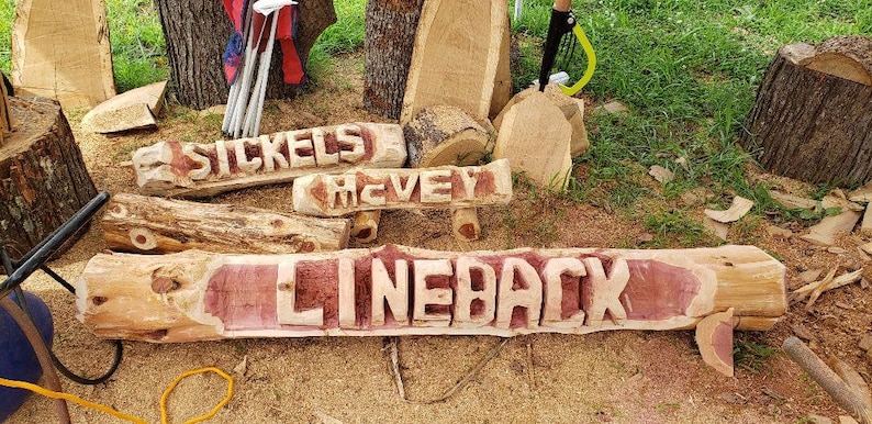 Chainsaw Carved Name Log Sign 4 Foot Personalized Name Log. - Etsy