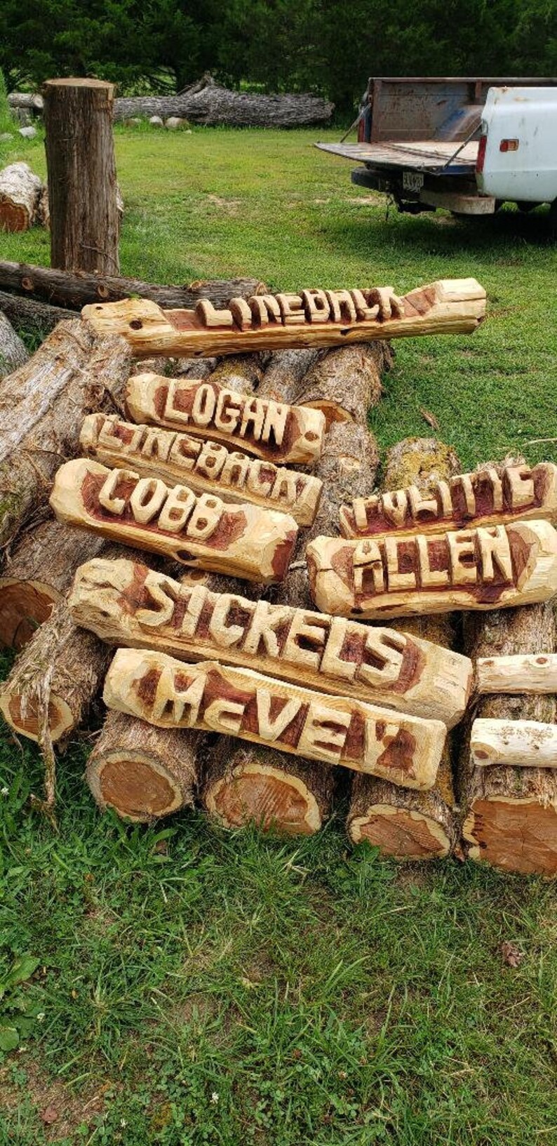 Chainsaw Carving Name Log 5 Foot. Cedar Name Log Name Sign - Etsy