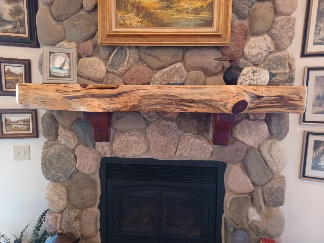 Live Edge Cedar Fireplace Mantels, 10 Inch Deep, 5 Inch Thick, Floating ...