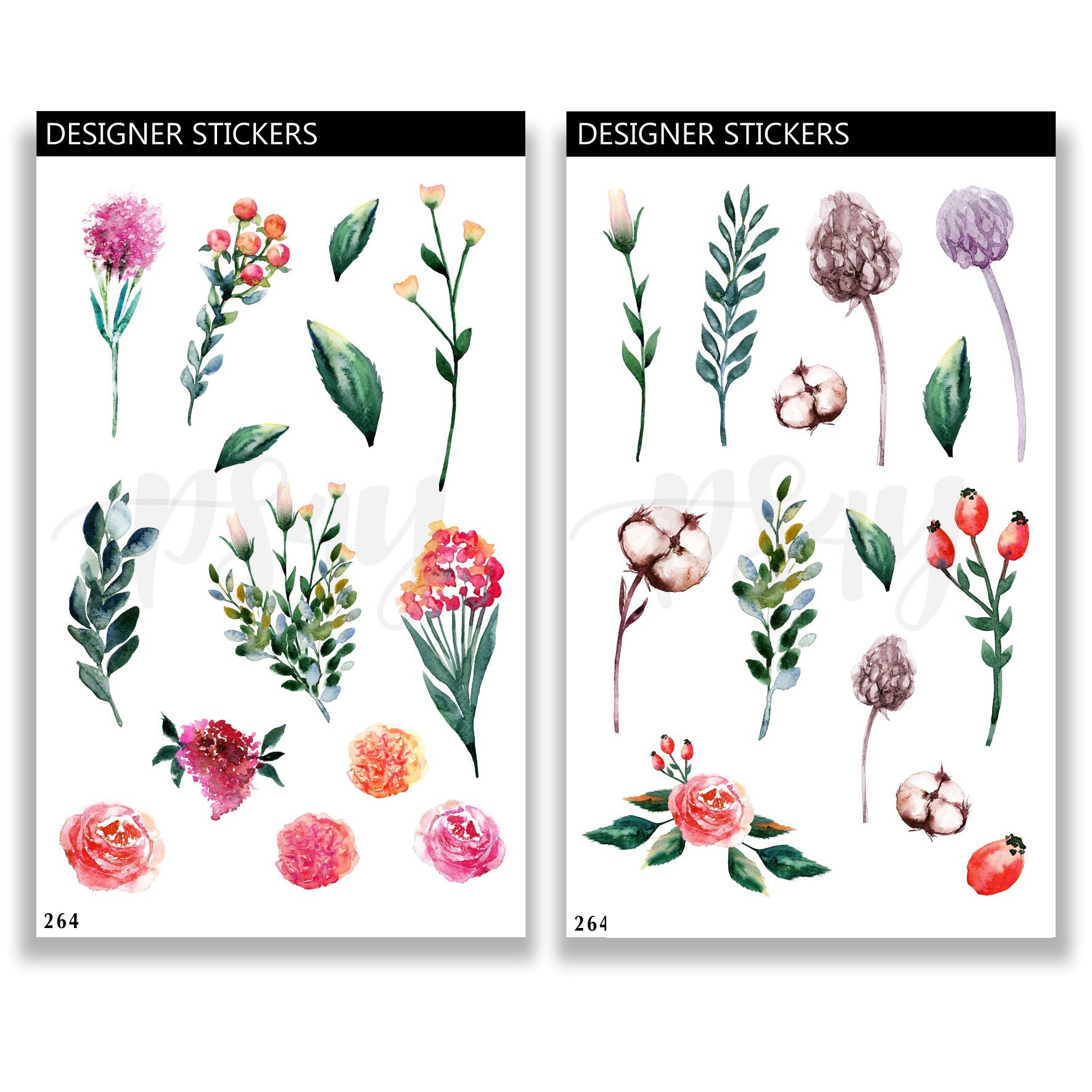 Flower Stickers Bullet Journal Stickers Bloom BuJo Sticker Planner ...