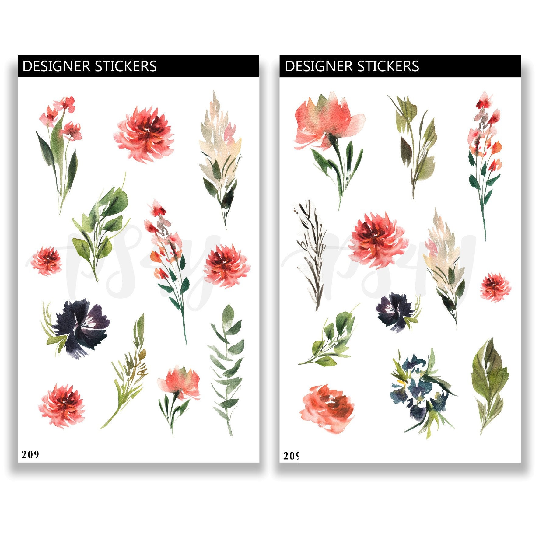 bullet journal stickers planner stickers Floral stickers Floral ...