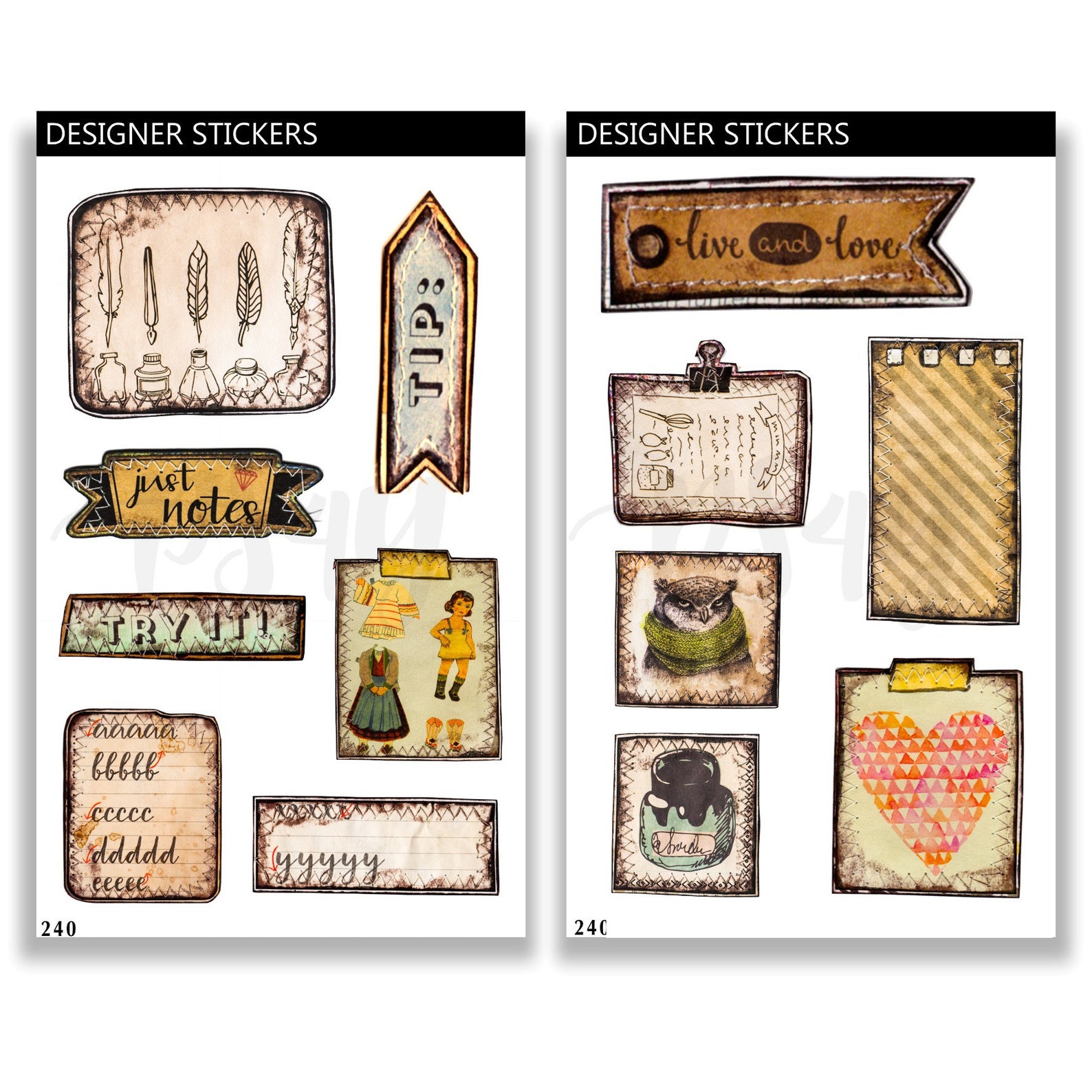 Embellishment Kit Junk Journal Stickers Bullet Journal | Etsy