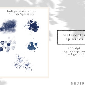 Indigo Watercolor Splashes Png, Blue Watercolor Splash Clipart, Navy ...