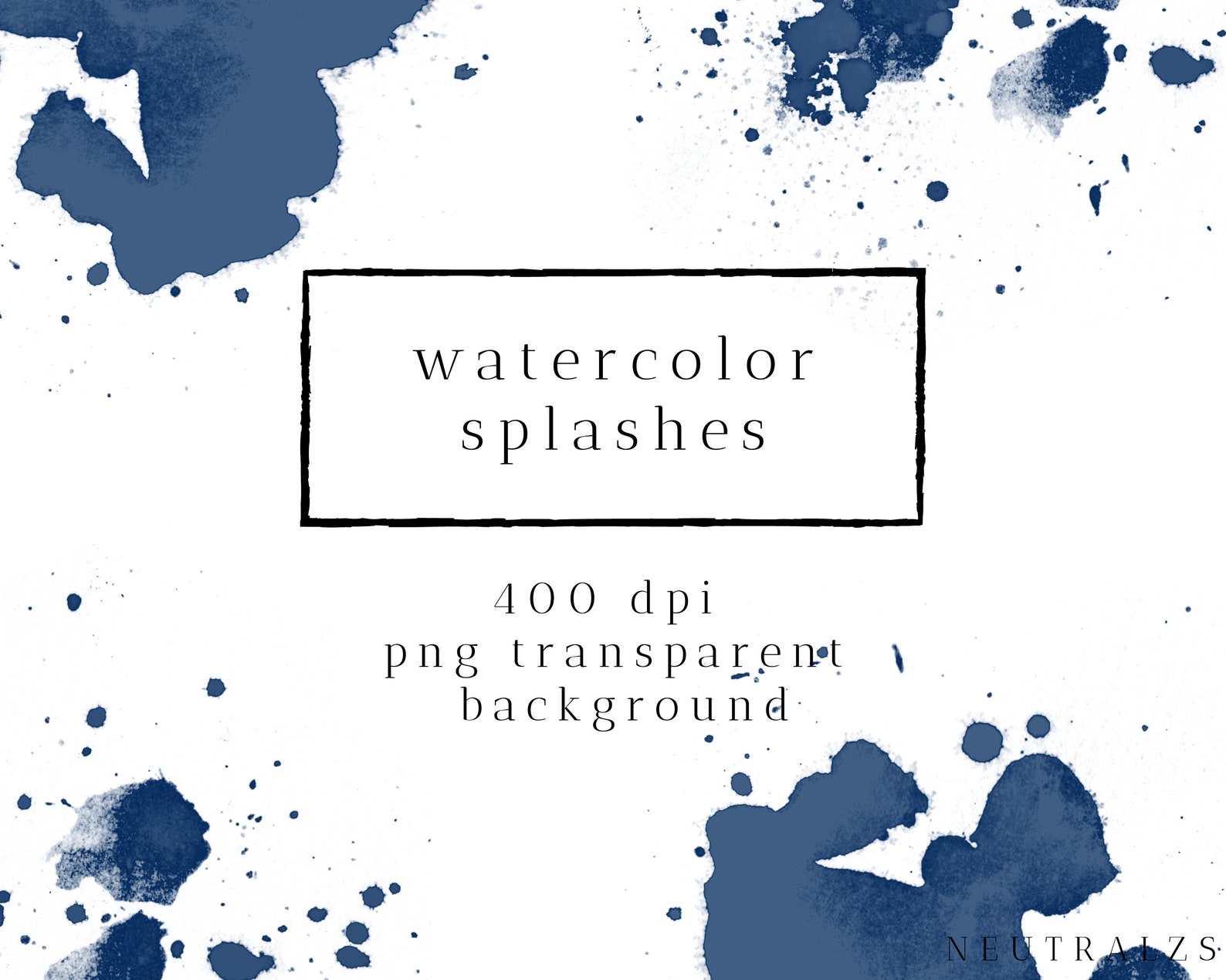 Indigo Watercolor Splashes Png, Blue Watercolor Splash Clipart, Navy ...