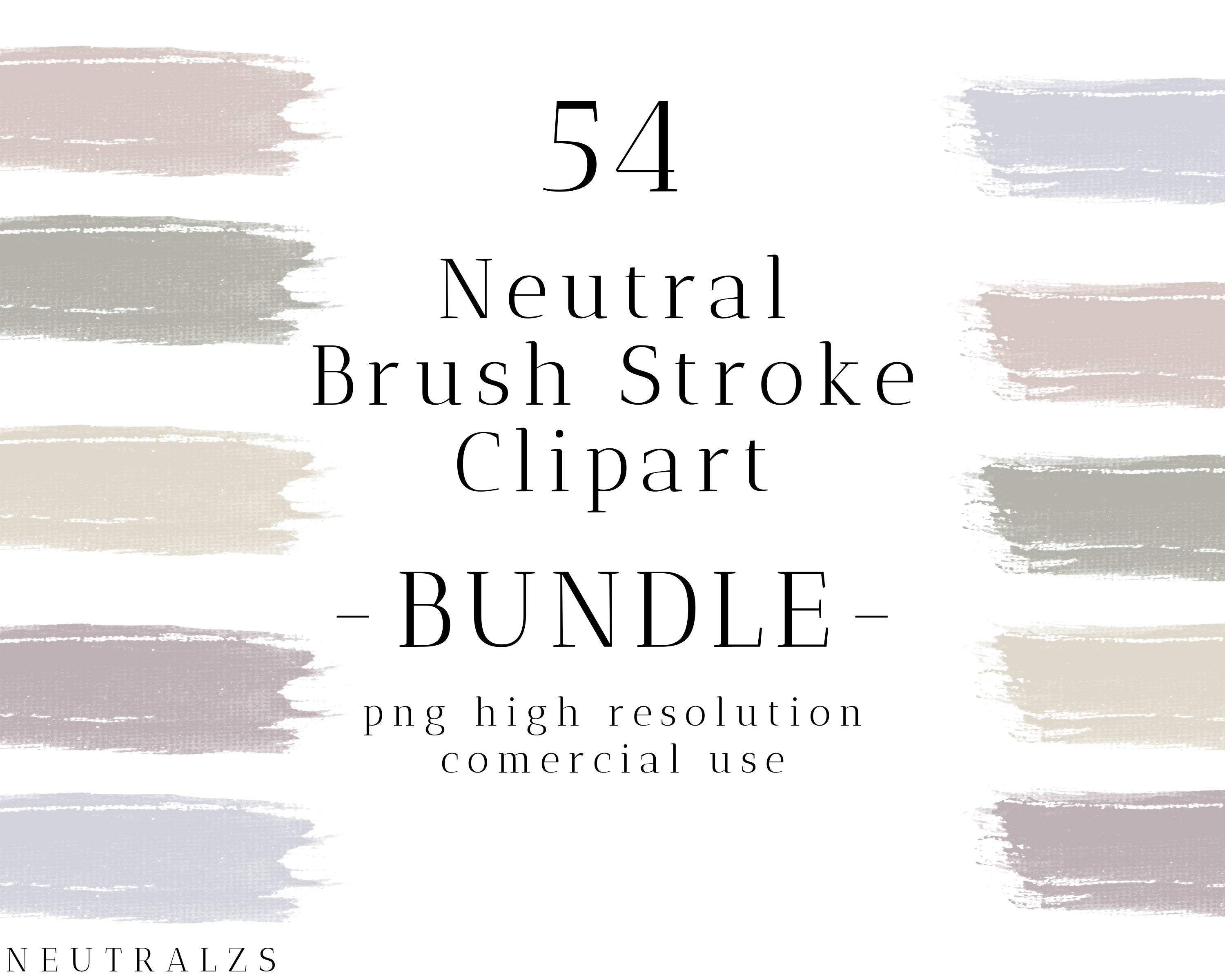 Neutral Pastel Brush Stroke Bundle , Brush Stroke PNG, Background Png ...