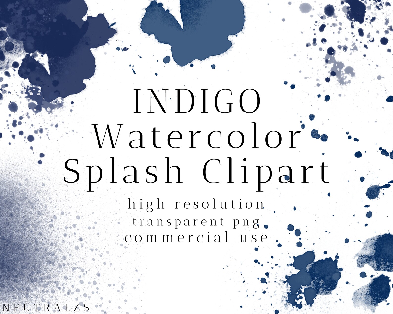 Indigo Watercolor Splashes Png, Blue Watercolor Splash Clipart, Navy ...