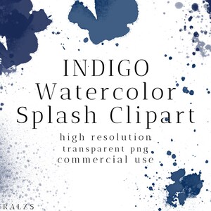 Indigo Watercolor Splashes Png, Blue Watercolor Splash Clipart, Navy ...