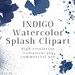 Indigo Watercolor Splashes Png, Blue Watercolor Splash Clipart, Navy ...