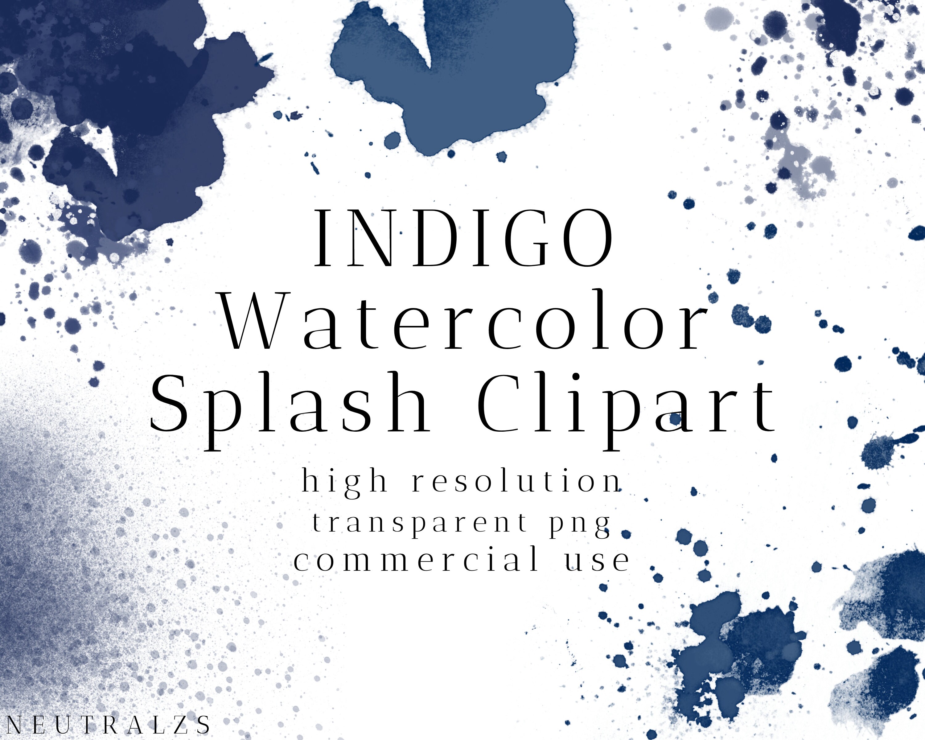 Indigo Watercolor Splashes Png, Blue Watercolor Splash Clipart, Navy ...