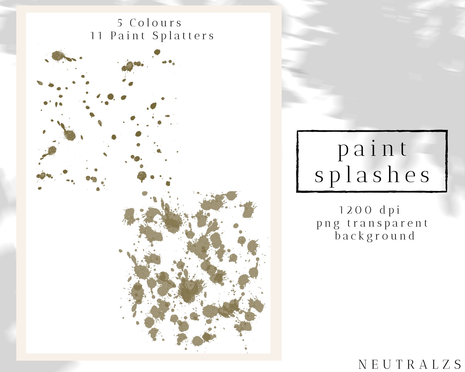 Pastel Paint Splatter Clipart PNG, Neutral Ink Splatters With ...