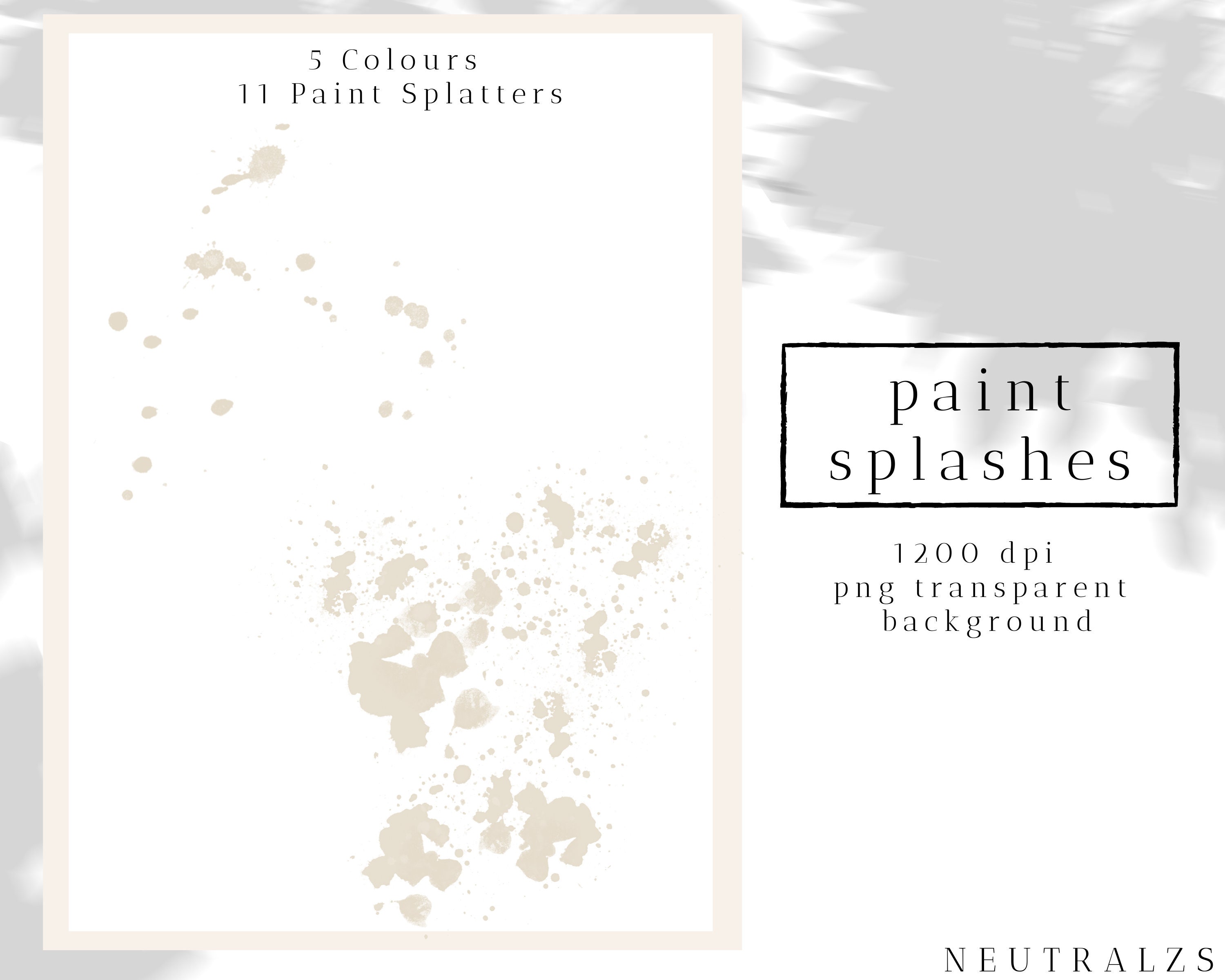 Pastel Paint Splatter Clipart PNG, Neutral Ink Splatters With ...