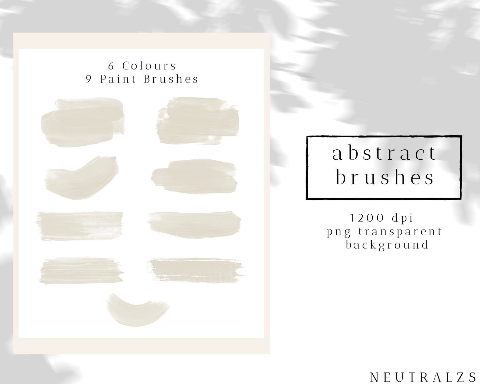 Neutral Brush Strokes, Brush Strokes Bundle, Pastel Brush Strokes ...