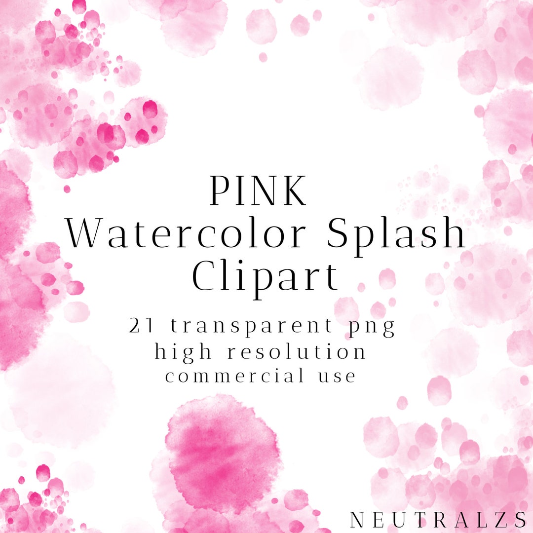 Pink Watercolor Splashes, Pink Watercolor Dots, Pink Watercolor Dots ...