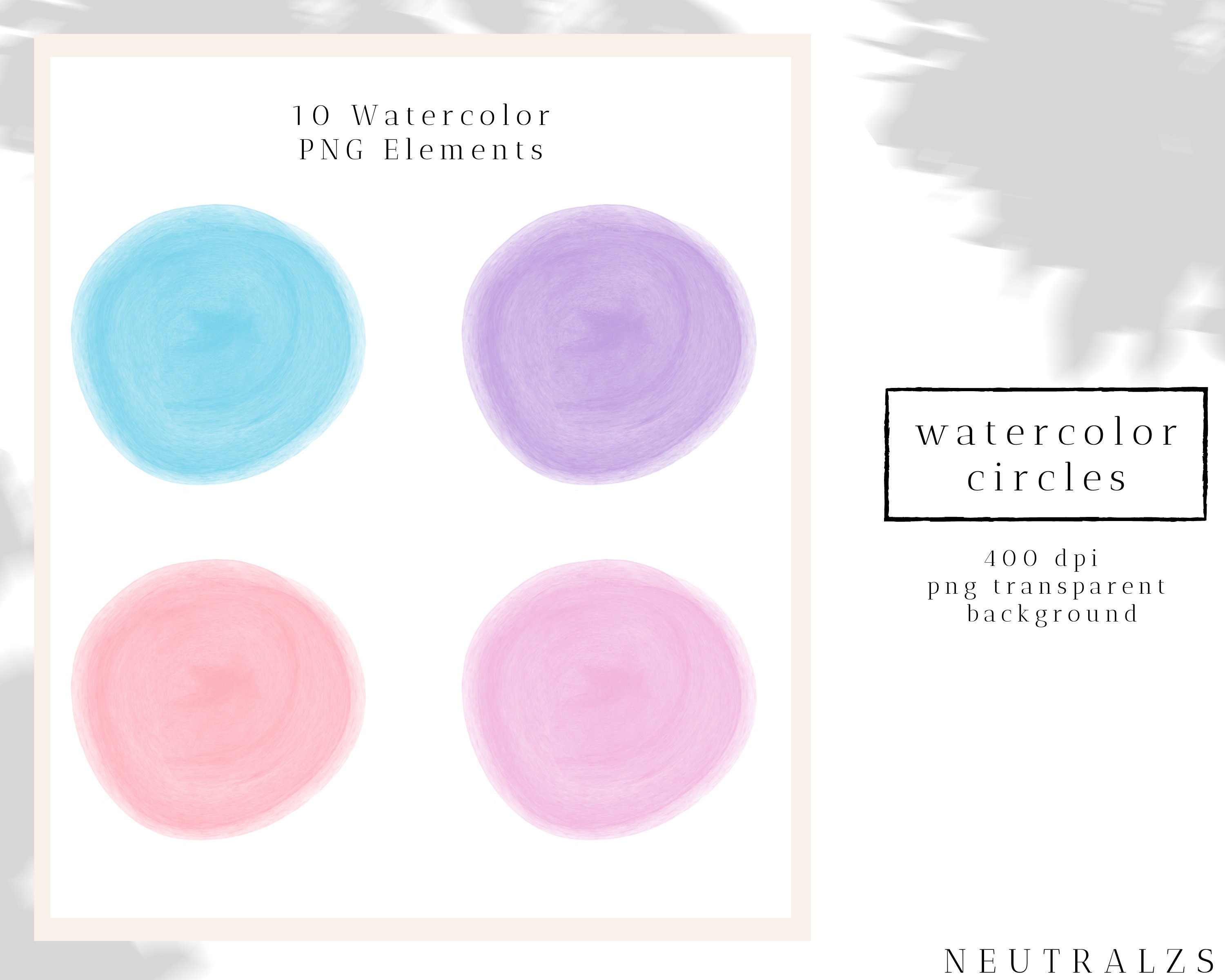 Watercolor Circles Png Clipart , Watercolor Dots Instant Download - Etsy