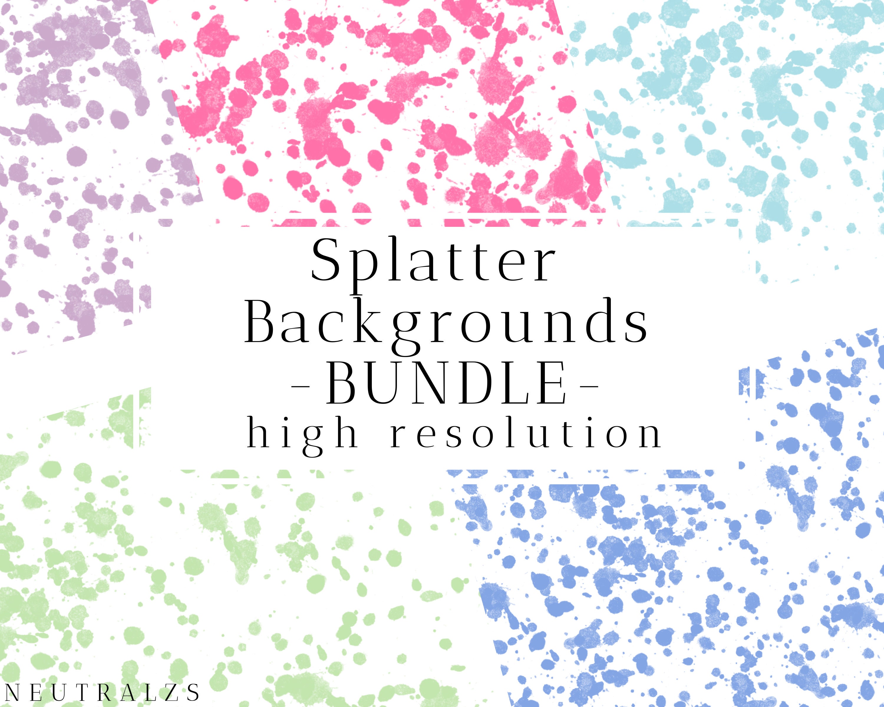 58 Paint Splatter Digital Paper Background, Paint Splashes Digital ...