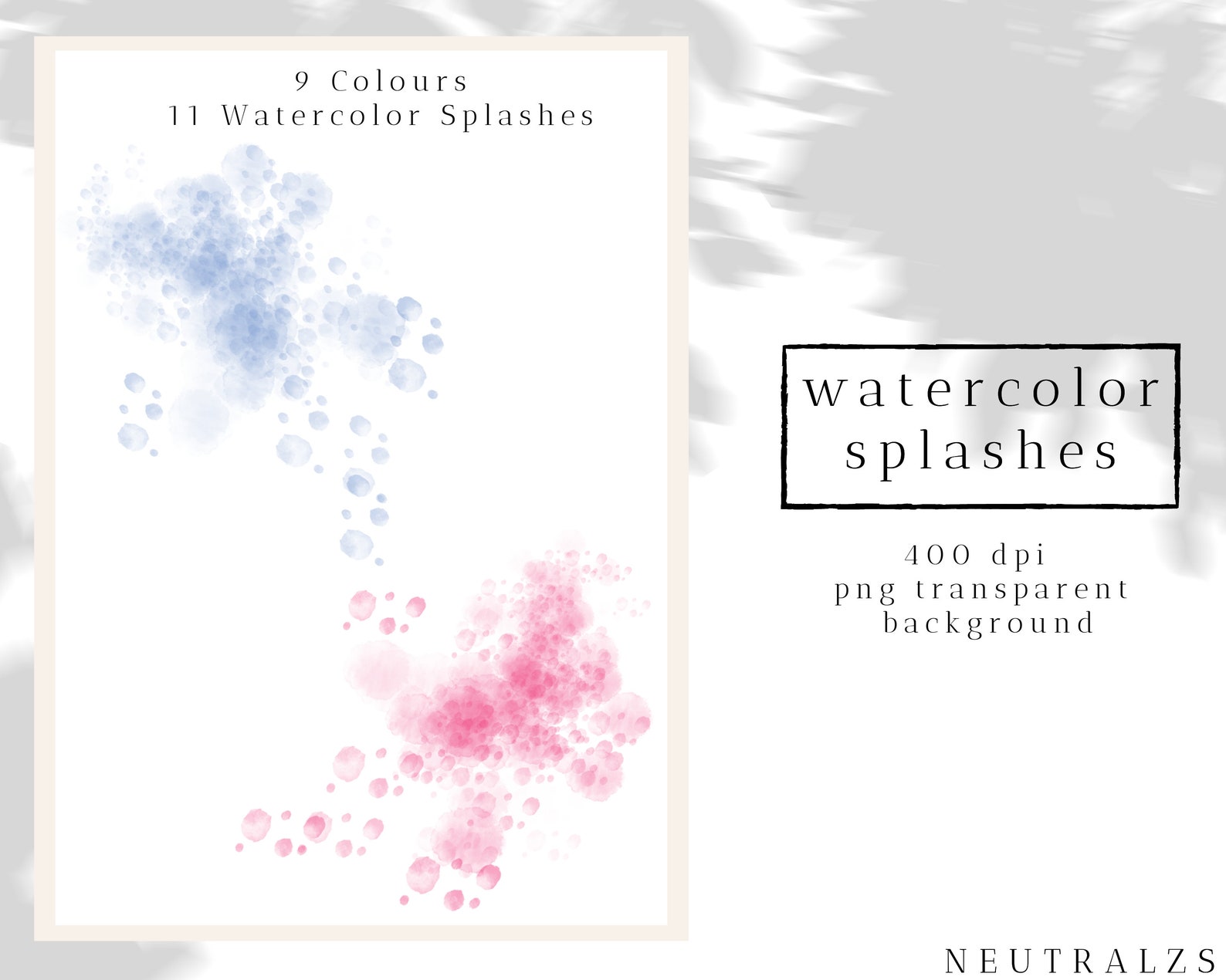 Watercolor Splashes PNG Clipart, Paint Drops & Ink Blot Stains, Digital ...