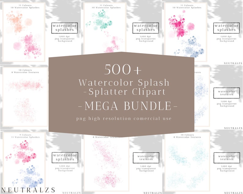 Watercolor Splash Png Bundle Color Splash Png Mega Bundle - Etsy