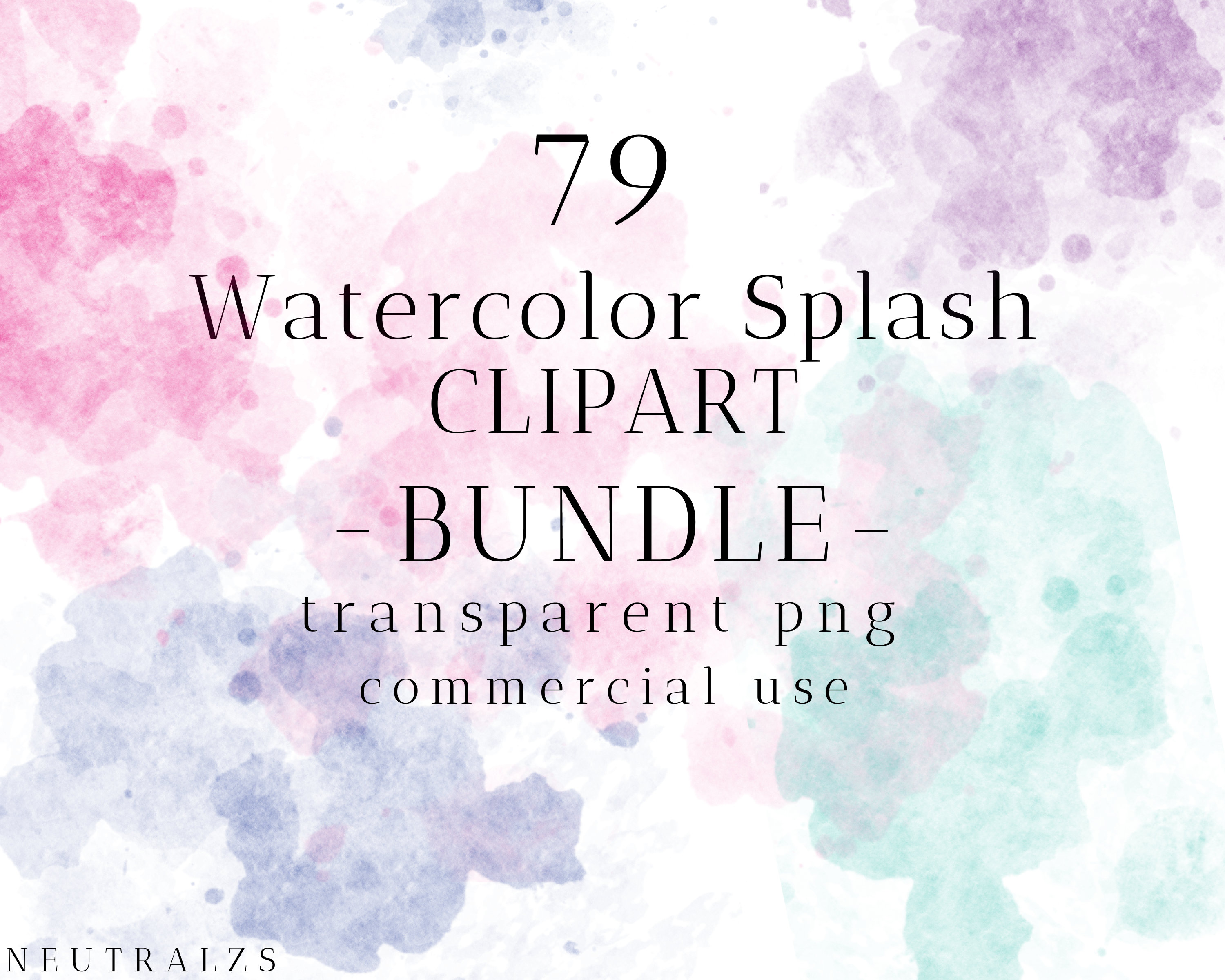 Watercolor Splashes PNG, Pastel Watercolor Splash Clipart, Watercolor ...