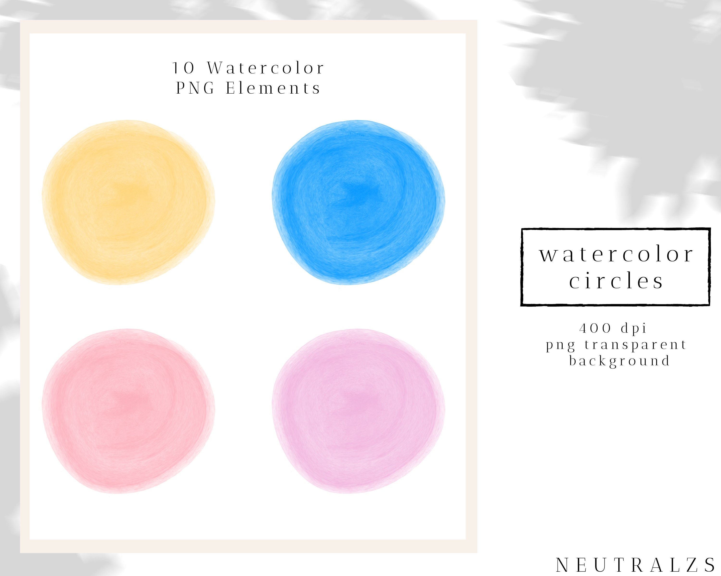 Watercolor Circles Png Clipart , Watercolor Dots Instant Download - Etsy