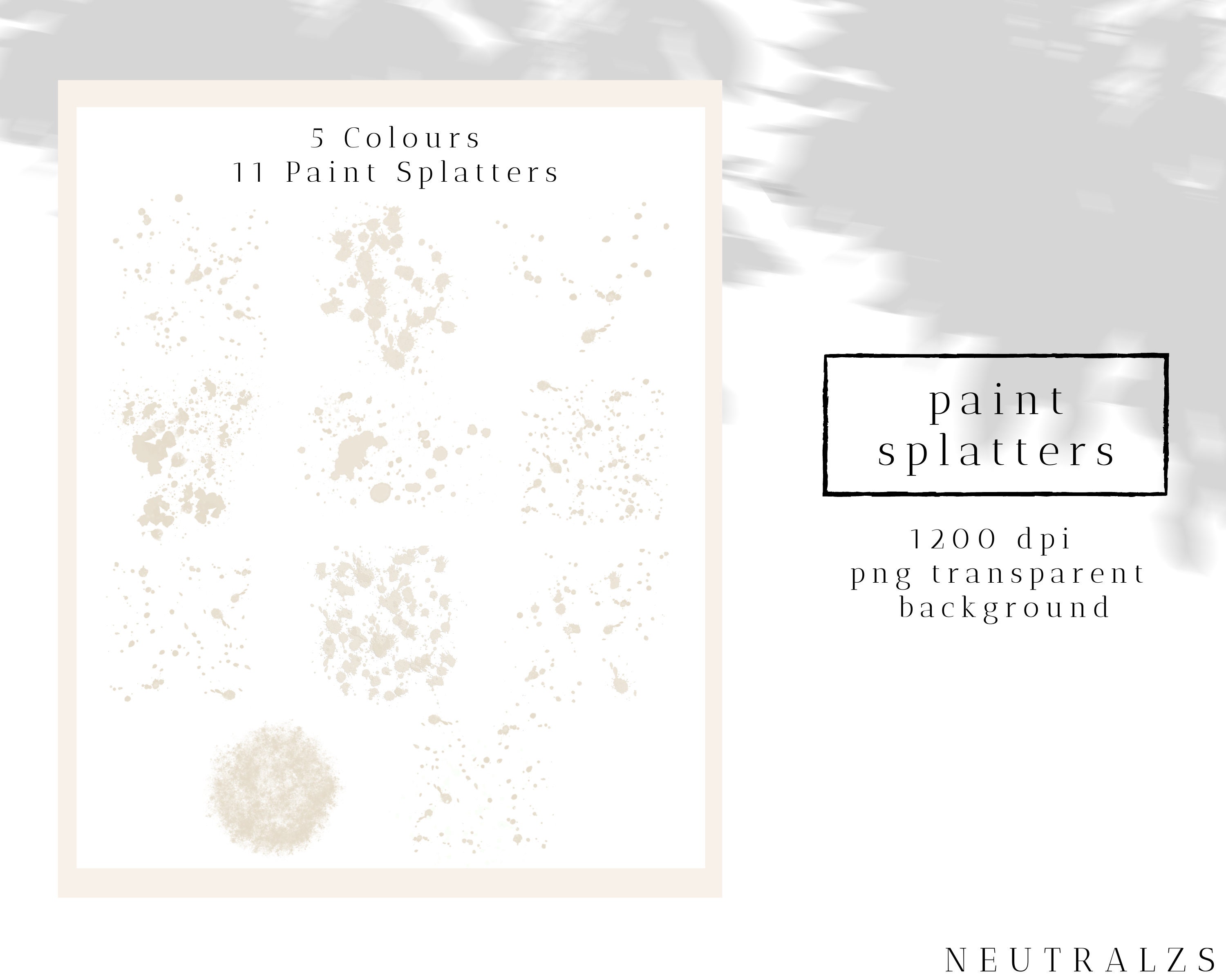 Pastel Paint Splatter Clipart PNG, Neutral Ink Splatters With ...