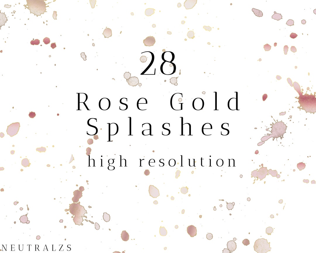 Rose Gold Splatter Clipart, Gold Splatter Clipart, Rose Gold Glitter ...