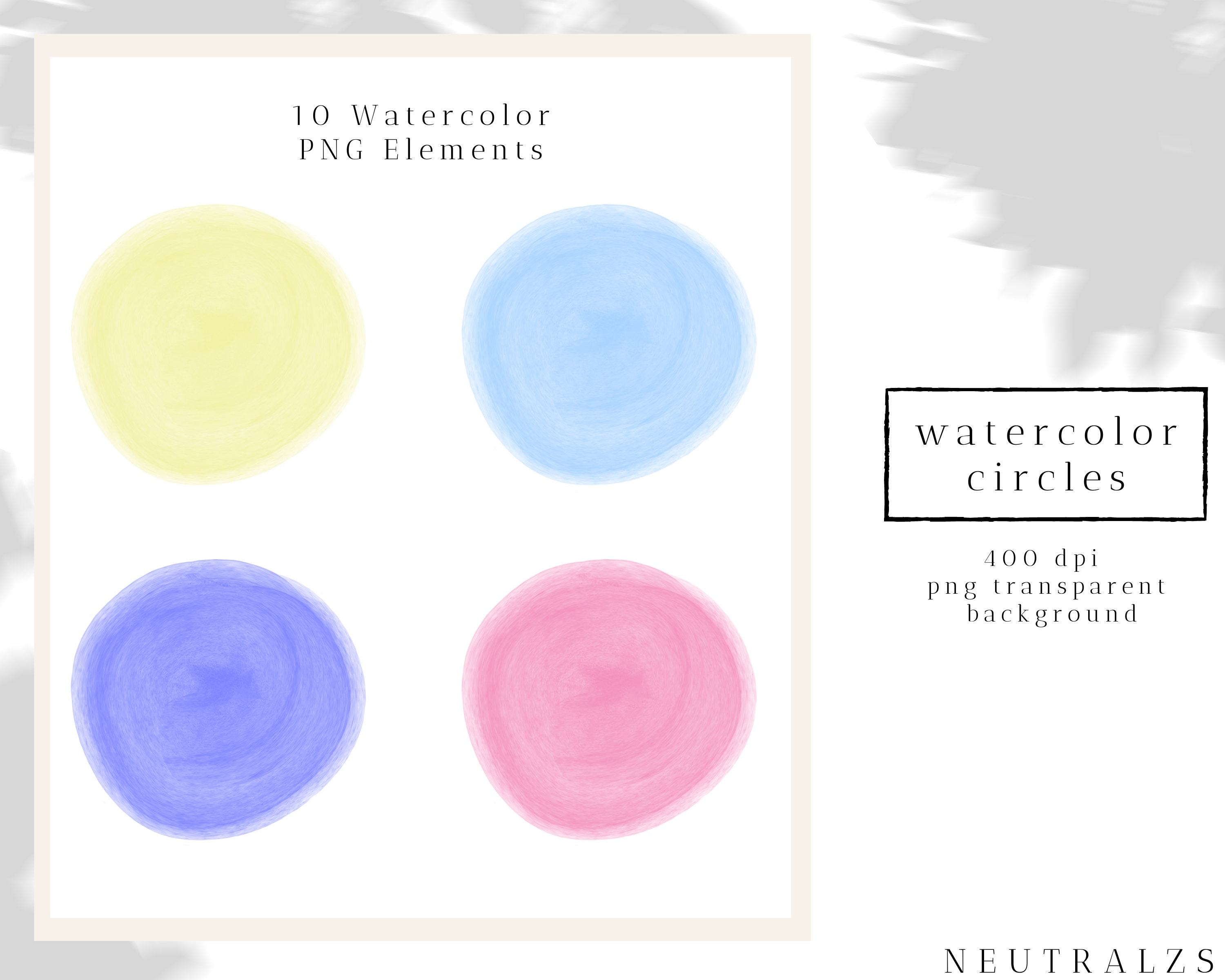 Watercolor Circles Png Clipart , Watercolor Dots Instant Download - Etsy