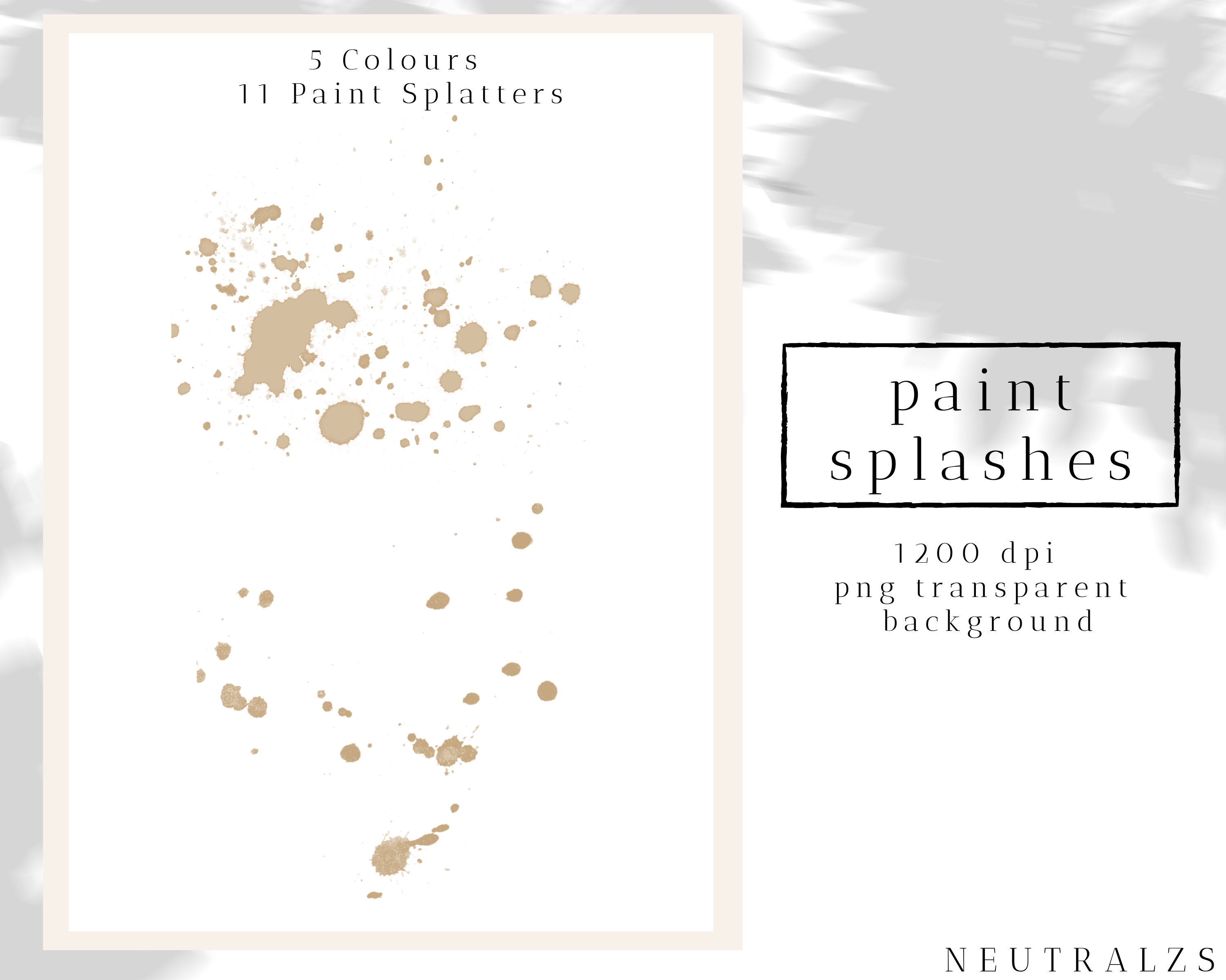 Pastel Paint Splatter Clipart PNG, Neutral Ink Splatters With ...