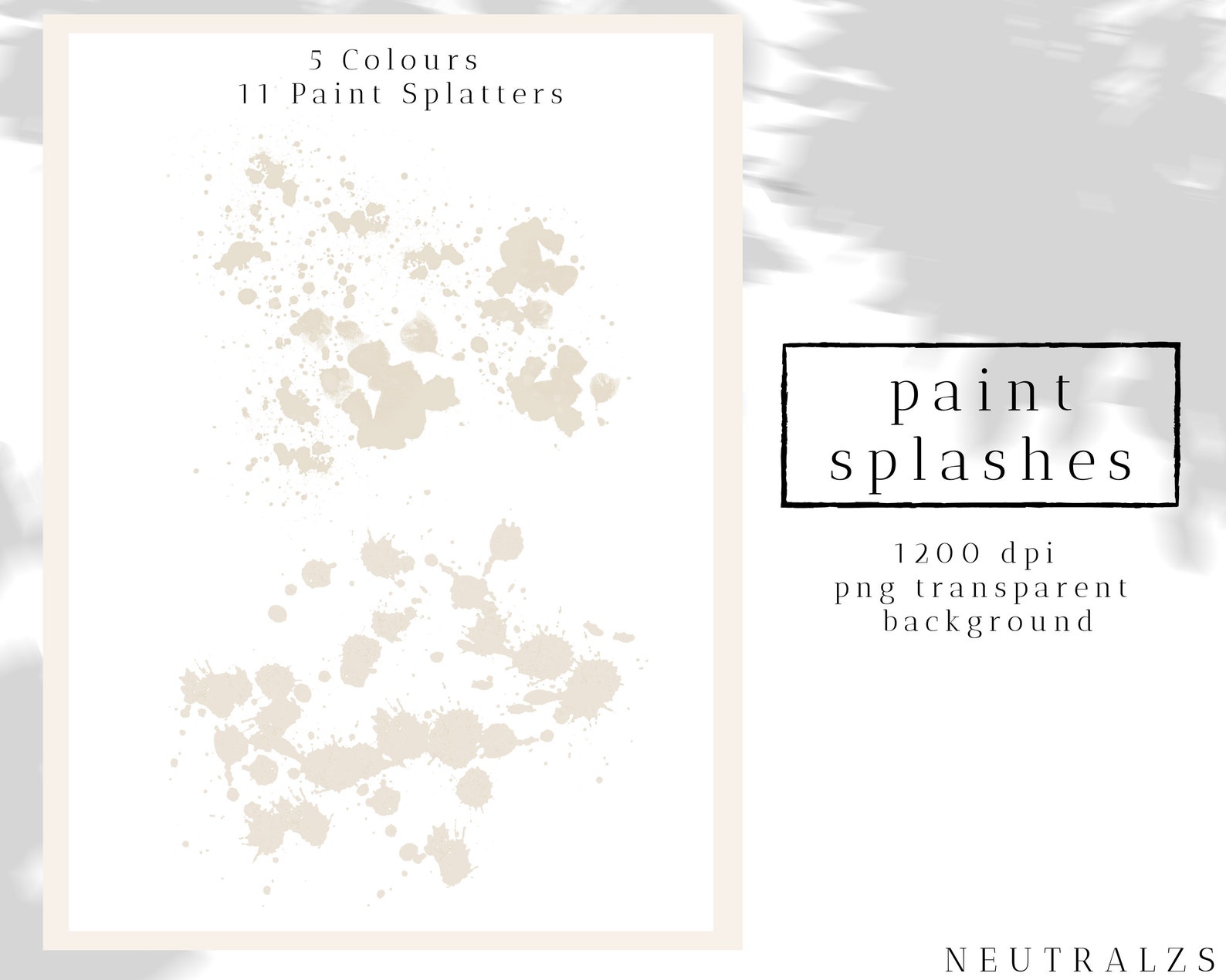 Pastel Paint Splatter Clipart PNG, Neutral Ink Splatters With ...