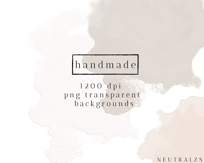 Watercolor Background Clipart Png Neutral Watercolor - Etsy