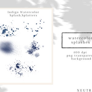 Indigo Watercolor Splashes Png, Blue Watercolor Splash Clipart, Navy ...