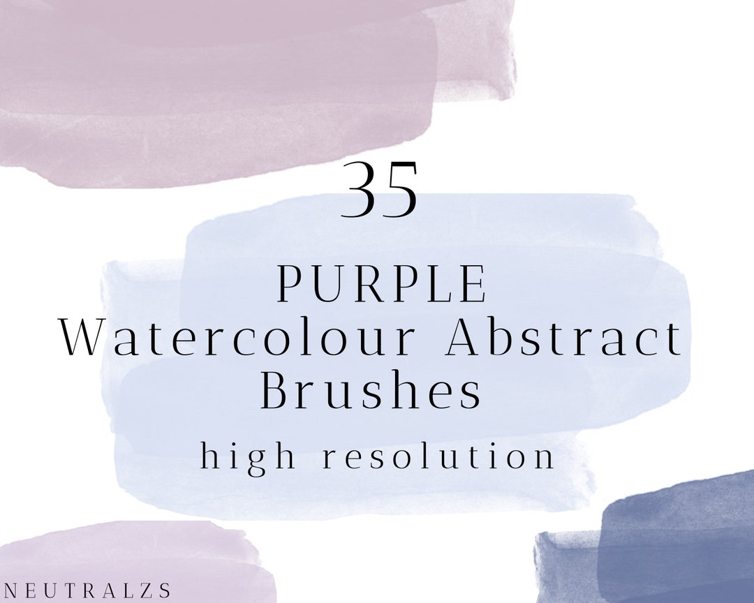 Purple Watercolor Brush Strokes PNG Purple Watercolor Washes Lavender ...