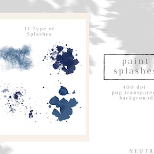 Indigo Watercolor Splashes Png, Blue Watercolor Splash Clipart, Navy ...