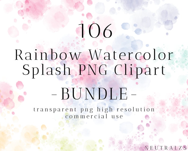 Watercolor Splashes PNG Clipart, Paint Drops & Ink Blot Stains, Digital ...