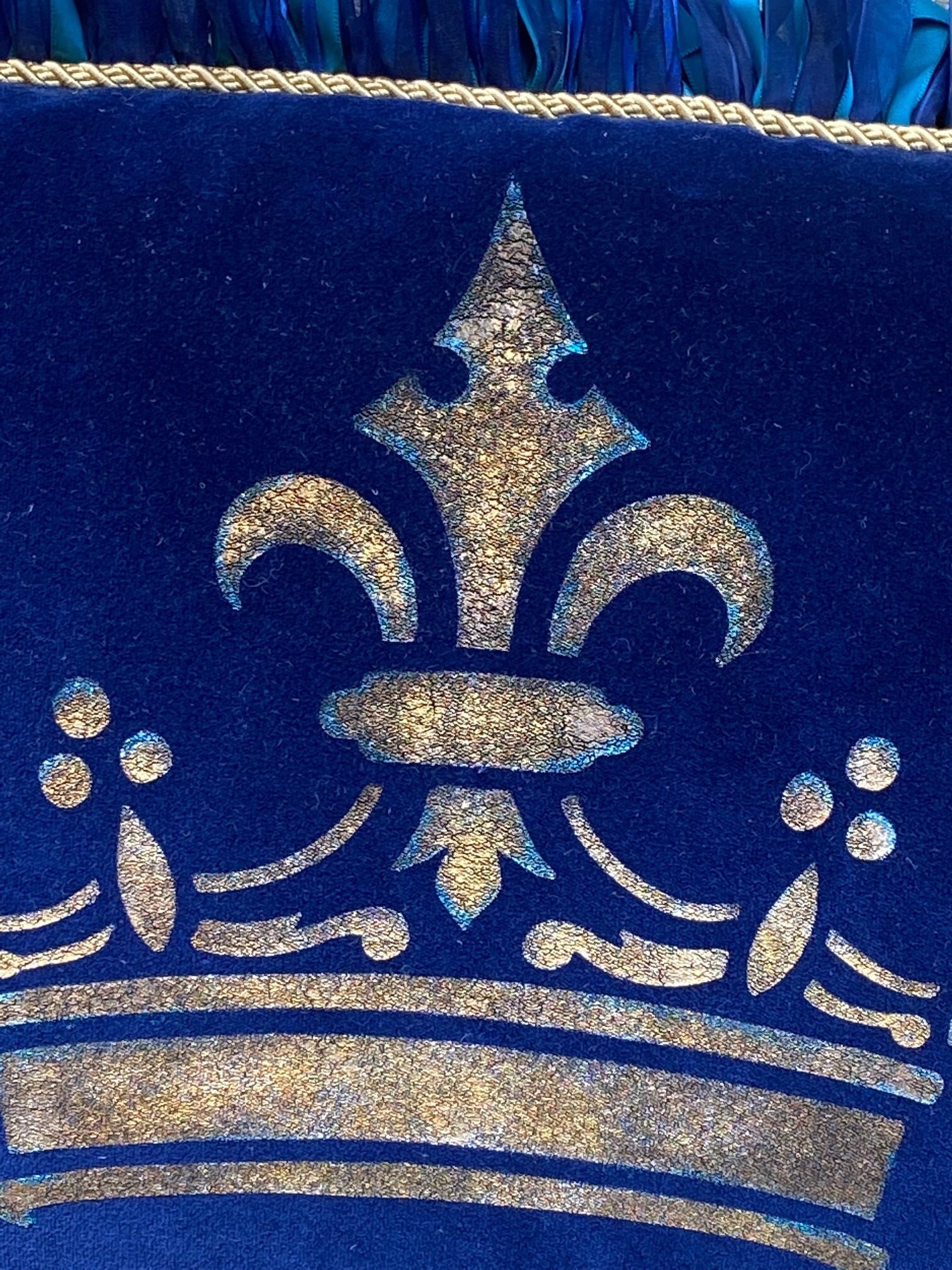 Royalty Blue Velvet Hand Painted Crown Pillow - Etsy