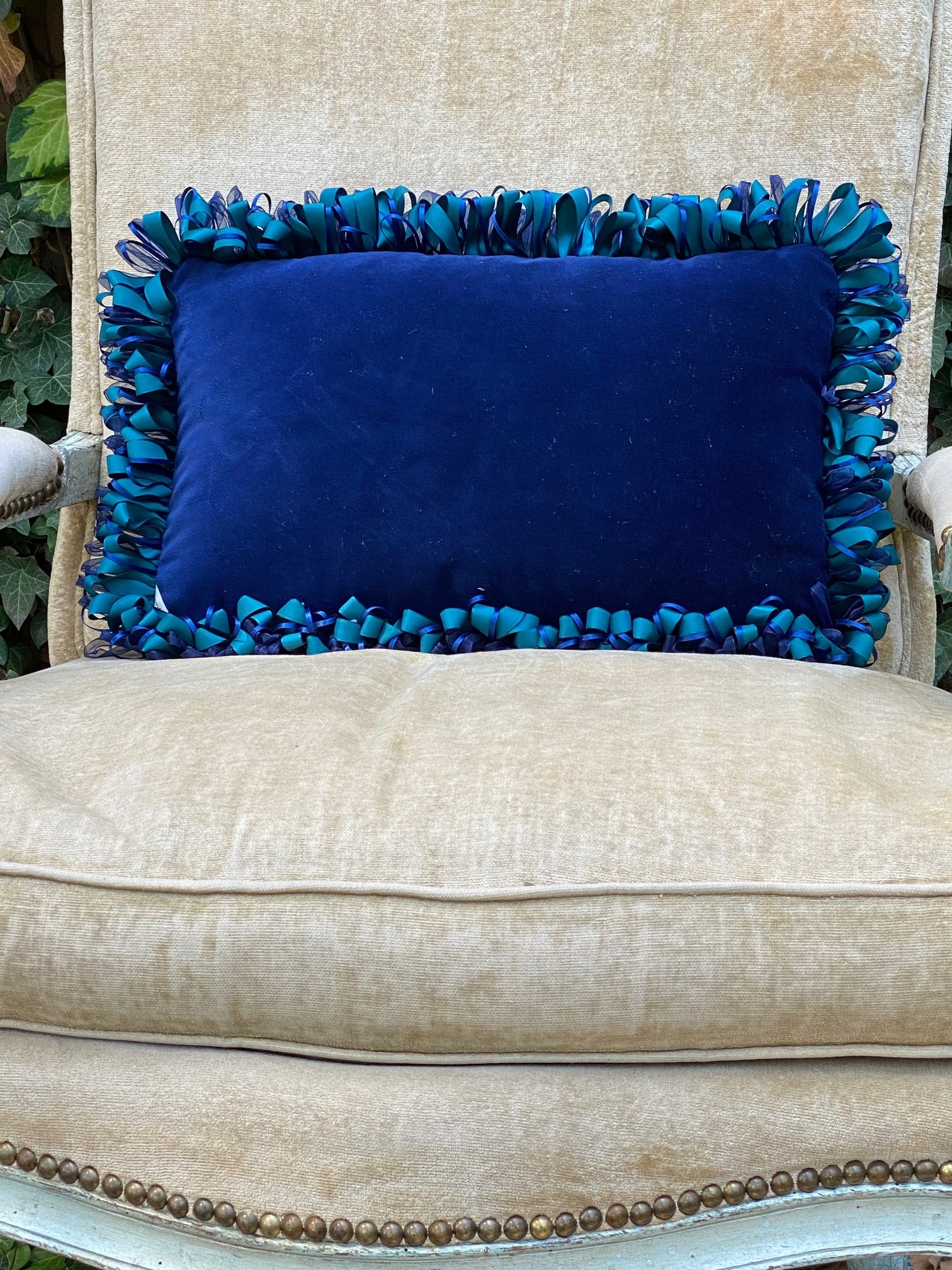 Royalty Blue Velvet Hand Painted Crown Pillow - Etsy