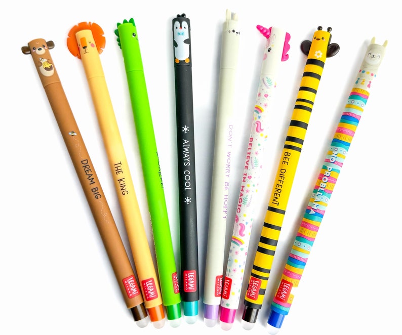 Legami Erasable Gel Pen Kawaii Design Classroom Gift Cute Stationery ...