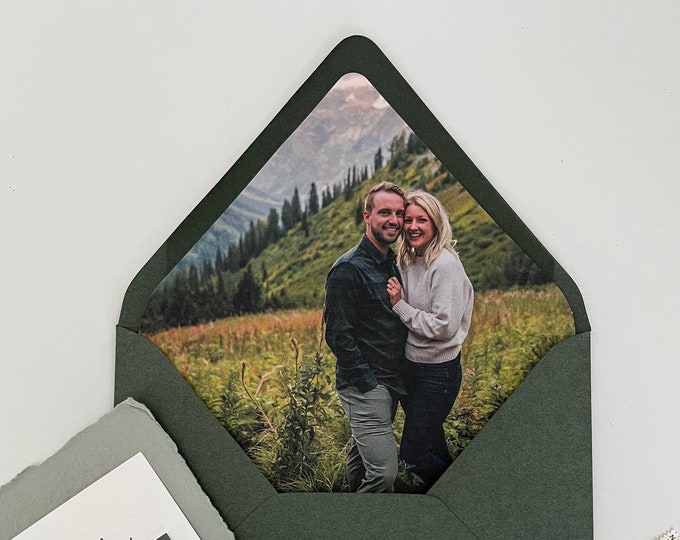 Personalized Wedding Envelope With Photo Liner. Romantic Invitation ...