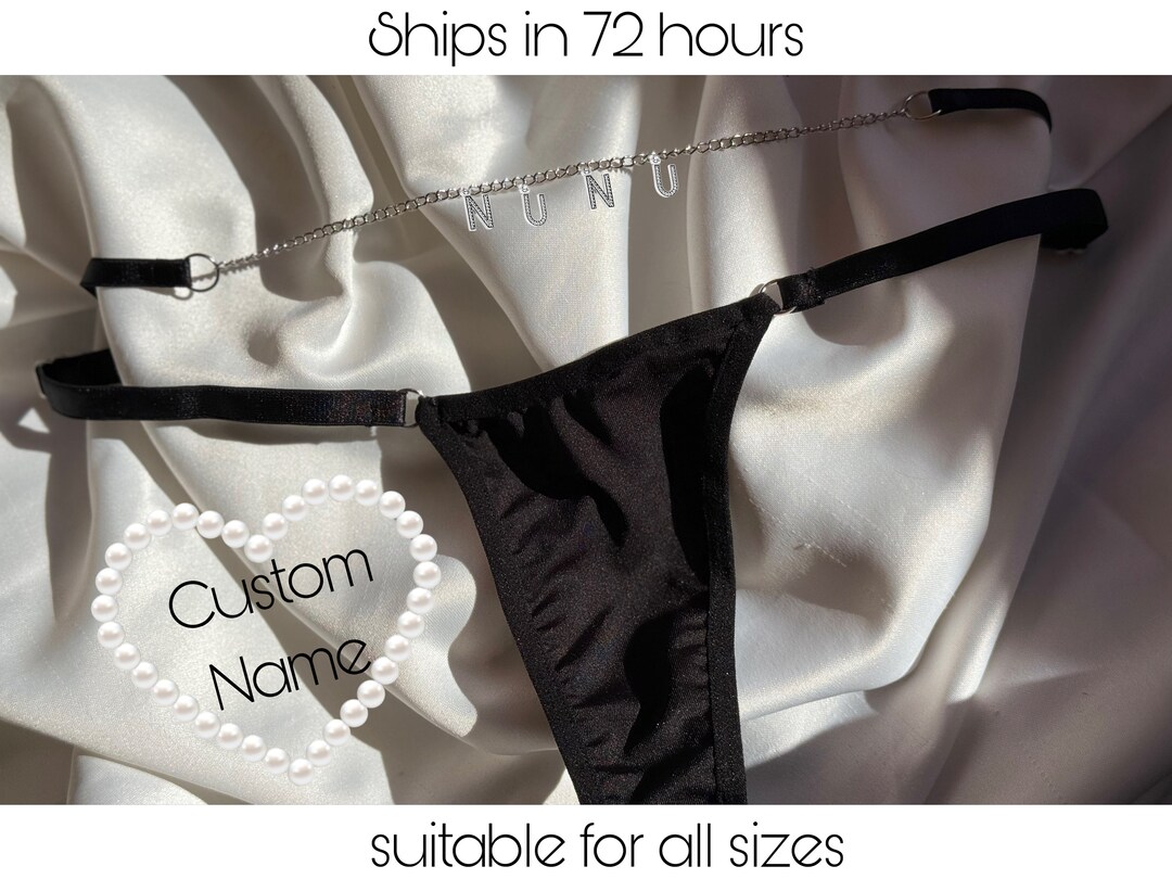 Custom Named Thong Jewelry Custom Thongs With Crystal Letter Name Gift ...