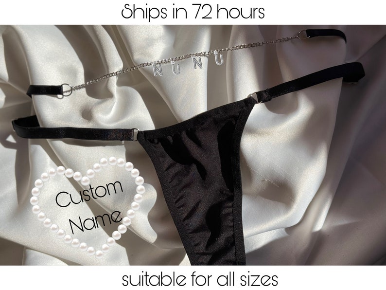 Custom Named Thong Jewelry Custom Thongs With Crystal Letter Name Gift ...