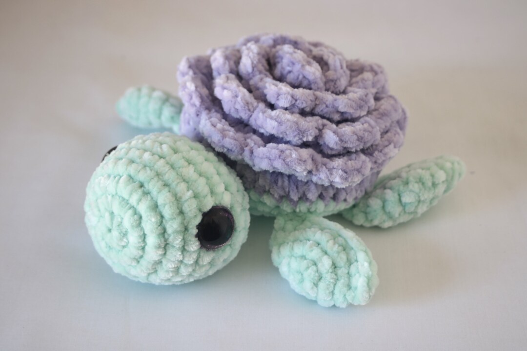 Purple Rose Turtle - Extra Soft Handmade Crocheted Stuffie - Etsy